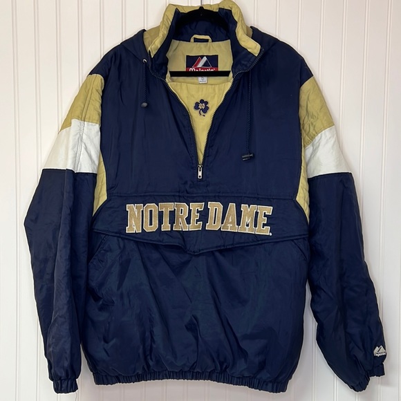 Majestic | Jackets & Coats | Vintage Majestic Notre Dame Jacket Xl ...